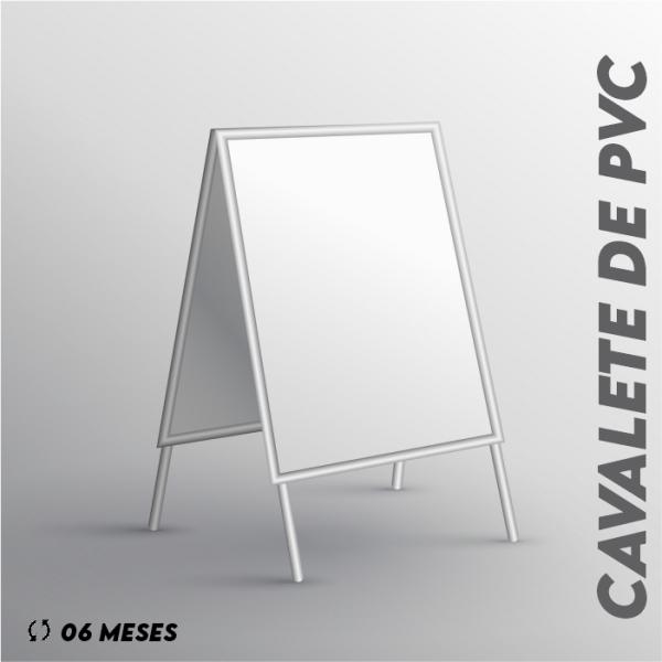 Cavalete de PVC Soft 50X70 CM Chapa PS Adesivada e Tubo PVC 4x4 Brilho ...